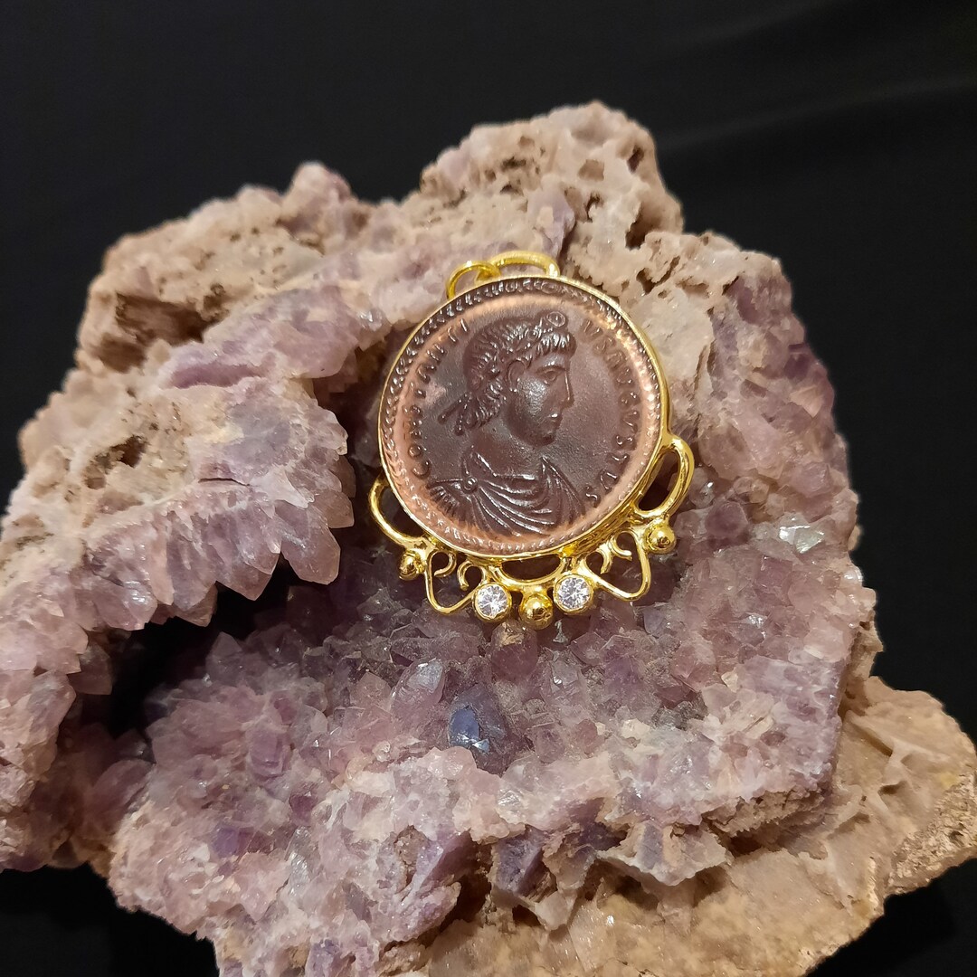 Intaglio Glass Constantinus Augustus Pendant , Glass Art Intaglio ...