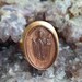 Intaglio Glass Saint Nicholas Ring , Glass Art Intaglio Silver Ring ...