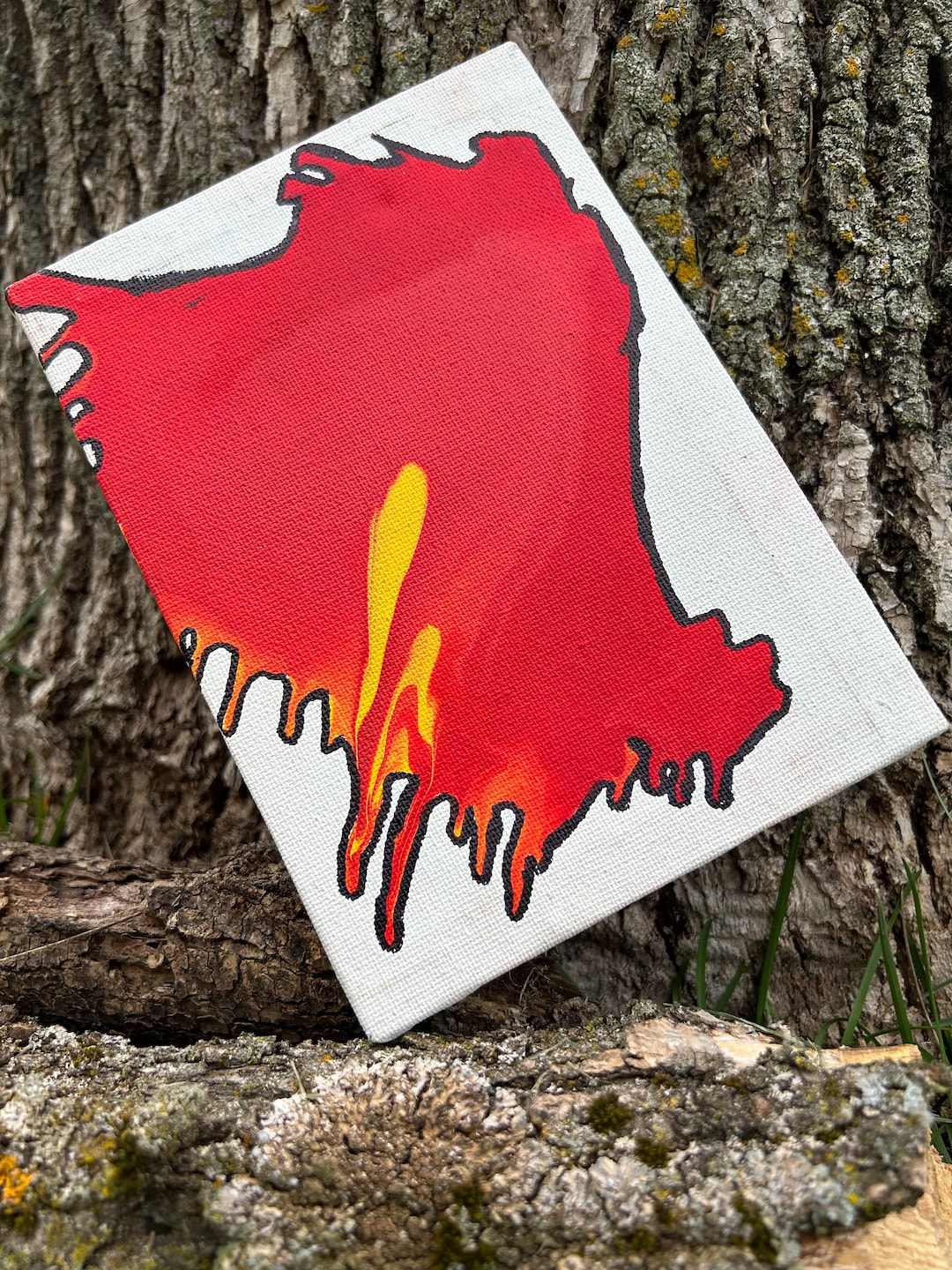 Red Splotch Outline Wall Art - Art Print - Canvas Art - Art Decor - Etsy