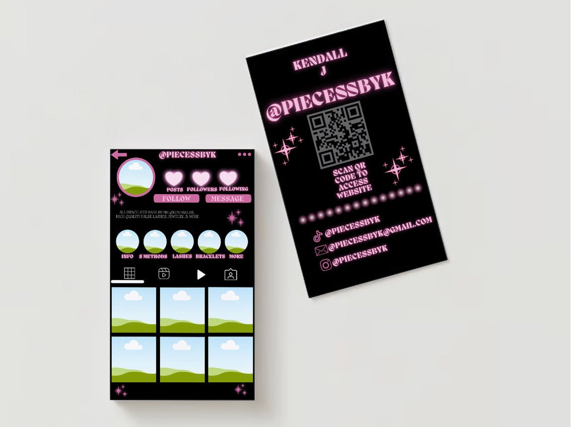 IG Business Card Template - Etsy
