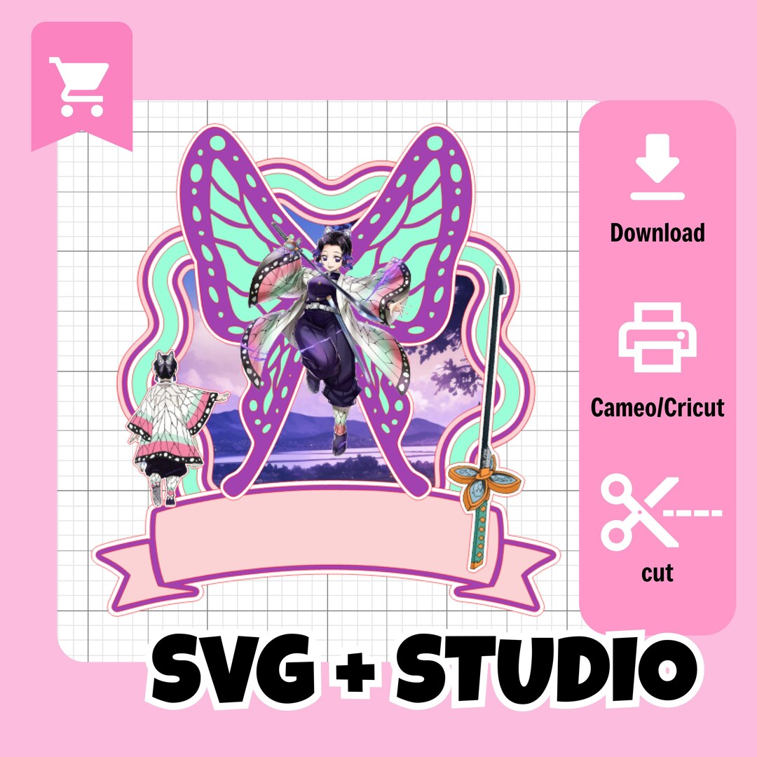 Digital File Cake Topper Shinobu Kocho - Demon Slayer - Kimetsu No ...