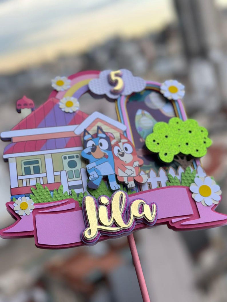 Cake topper 3D - bluey - Archivo digital .Studio3 - personalizable ...