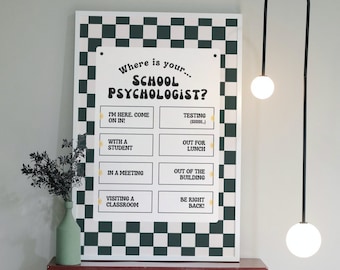 Where is Your School Psychologist Pink Checkered Sign digital Download ...