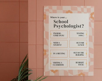Where is the School Psychologist Door Sign, Colorful Door Sign, Digital ...