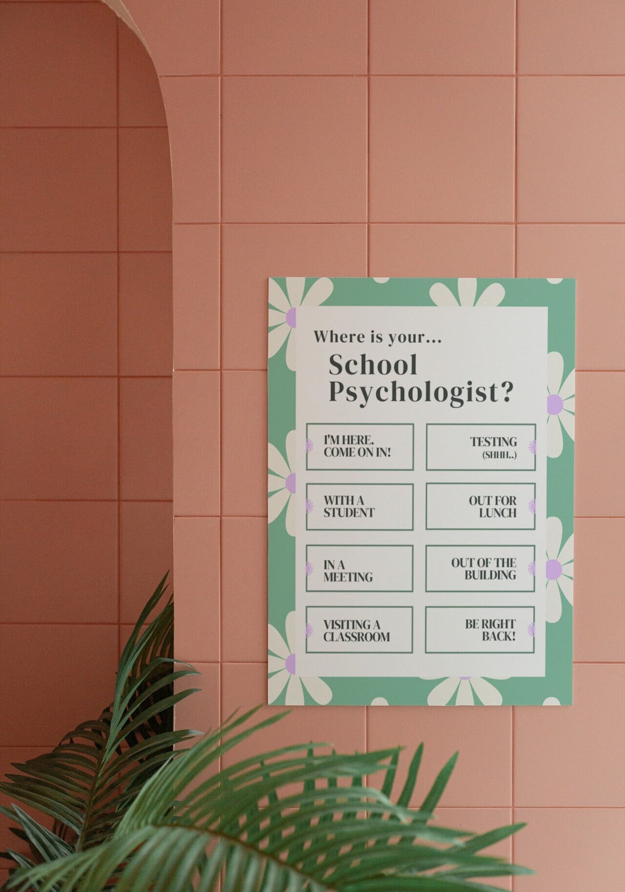 Where is Your School Psychologist Daisy Sign (digital Download Version ...