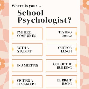 Where is Your School Psychologist Pink Checkered Sign (digital Download ...