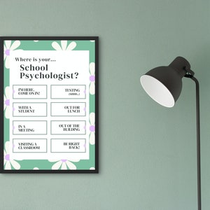 Where is Your School Psychologist Daisy Sign (digital Download Version ...