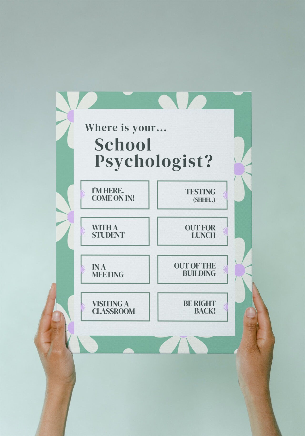 Where is Your School Psychologist Daisy Sign (digital Download Version ...