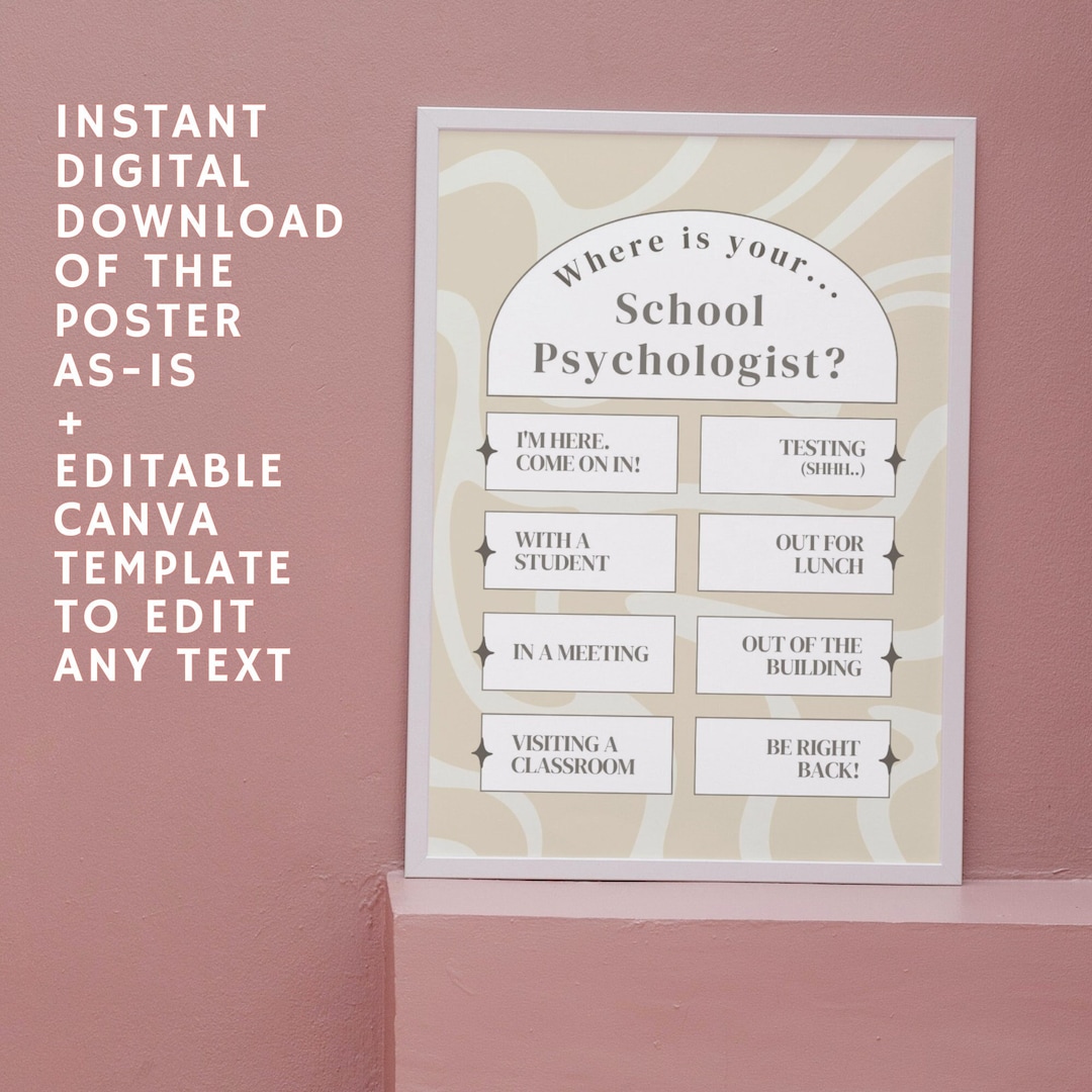Where is Your School Psychologist Sign in Marshmallow (digital Download ...