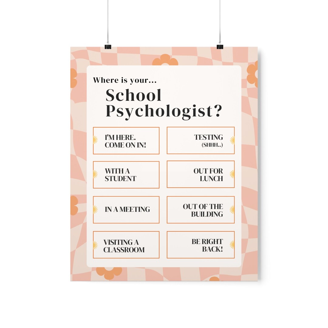 Where is Your School Psychologist Pink Checkered Poster - Etsy