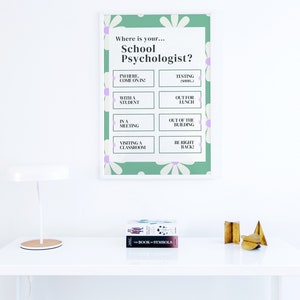 Where is Your School Psychologist Daisy Sign (digital Download Version ...