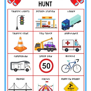 Car Scavenger Hunt - Travelling Game - Etsy