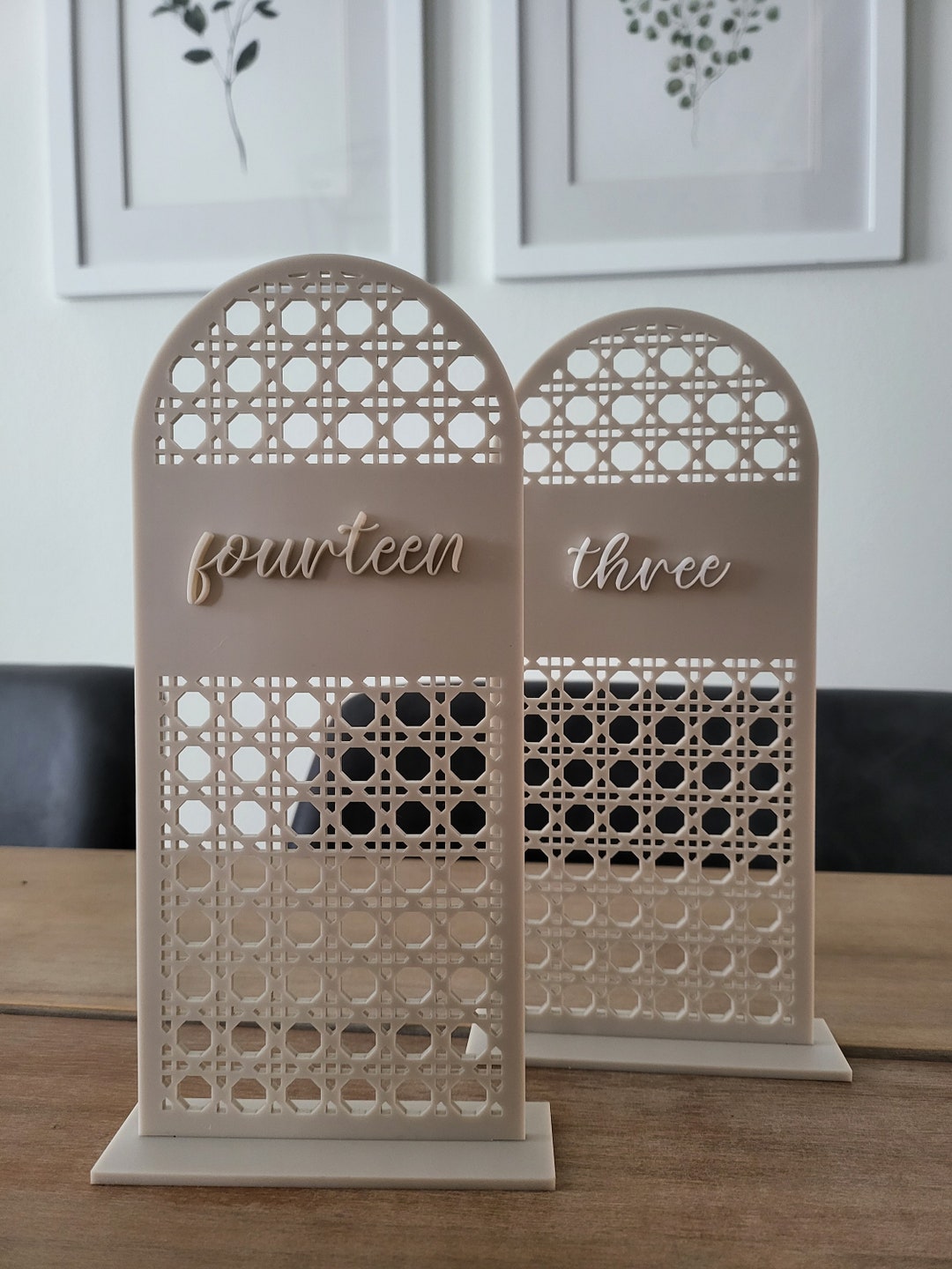 Rattan Acrylic Table Number Rattan Table Number Custom Table Number ...