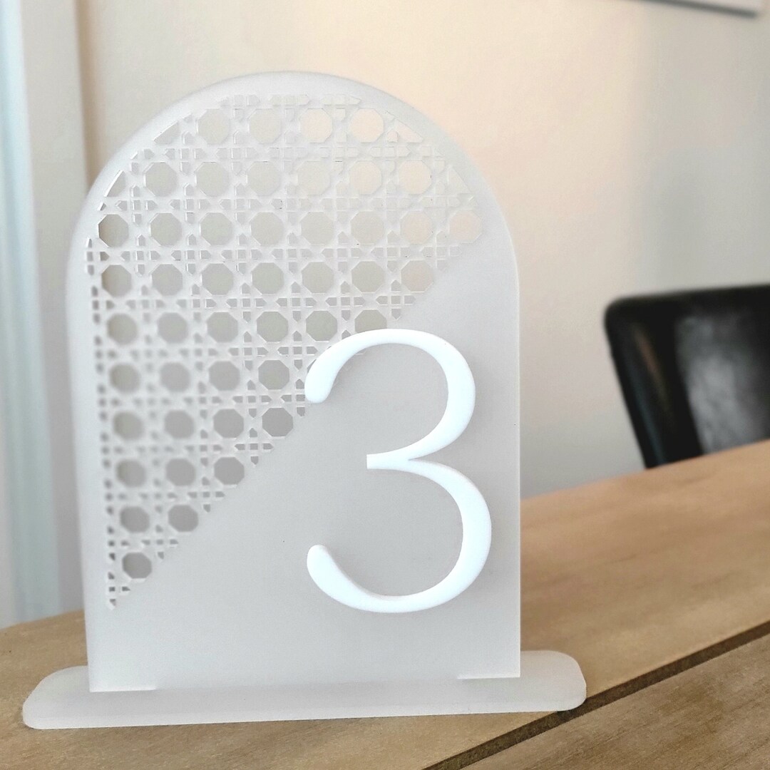 Rattan Table Number Acrylic Rattan Table Number Custom - Etsy