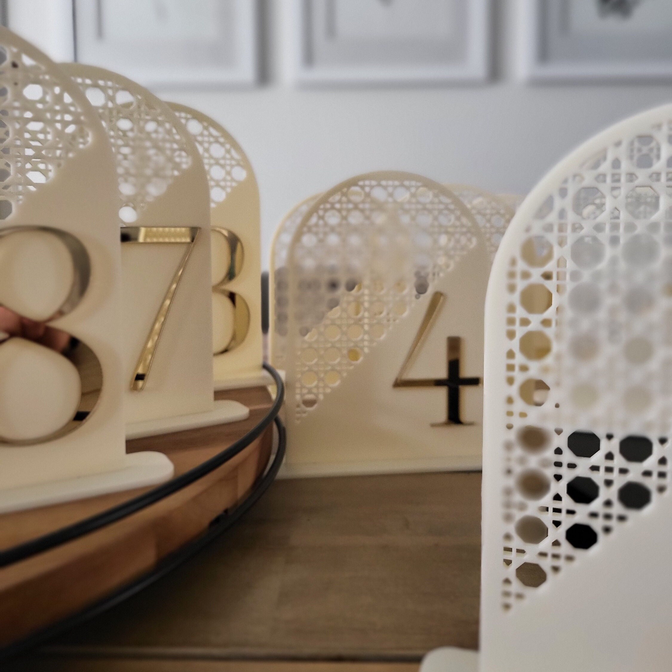 Rattan Table Number | Acrylic Rattan Table Number | Custom Table Number ...
