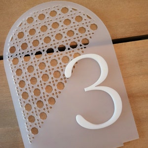 Rattan Table Number Acrylic Rattan Table Number Custom Table Number ...