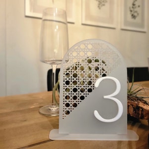 Rattan Table Number Acrylic Rattan Table Number Custom Table Number ...