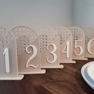 Rattan Table Number | Acrylic Rattan Table Number | Custom Table Number ...