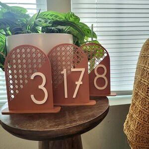 Rattan Table Number | Acrylic Rattan Table Number | Custom Table Number ...