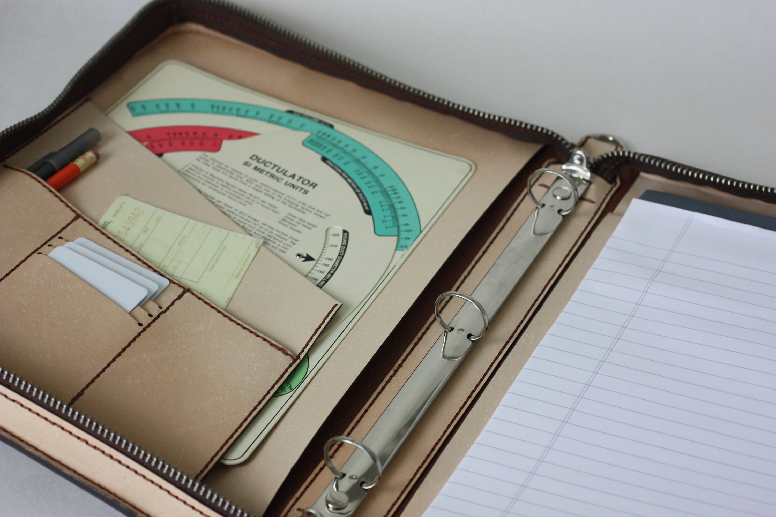 KUDAN // Artisan Zippered Leather 3-ring Binder - Etsy