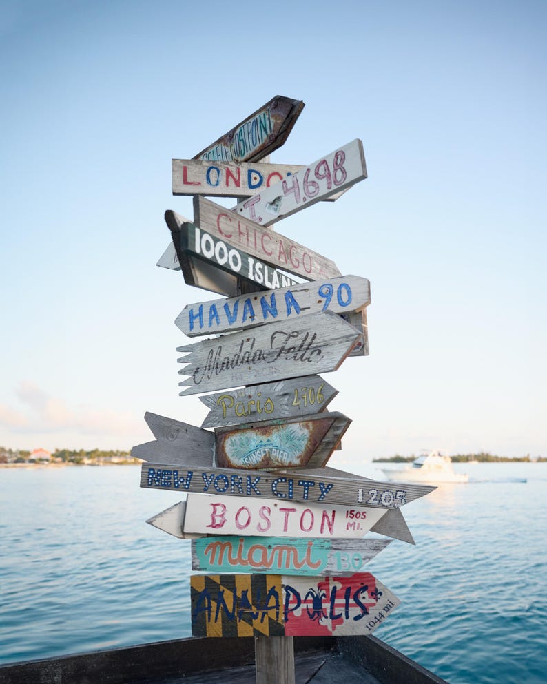 Key West Arrows Destination Signpost - Tropical Wall Art for Home or ...