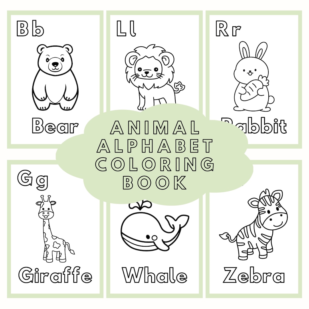 Animal Alphabet - Coloring Book - Etsy