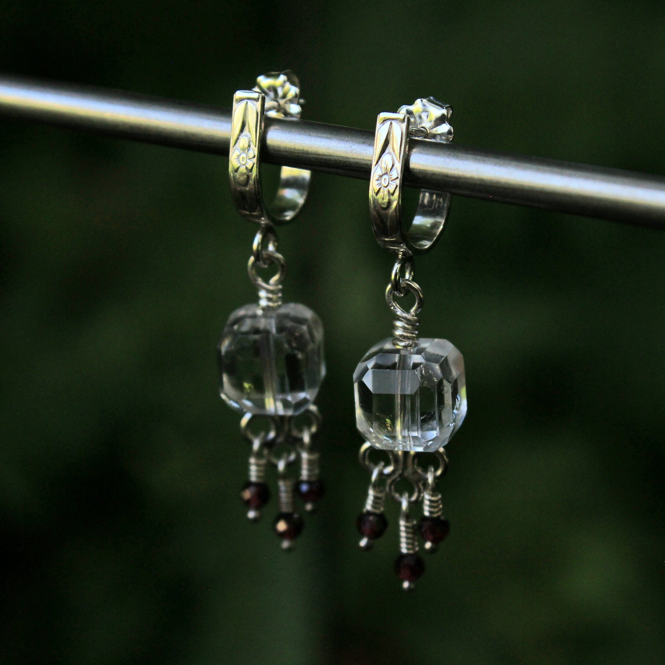 Sterling Silver Quartz Chandelier Earrings - Etsy