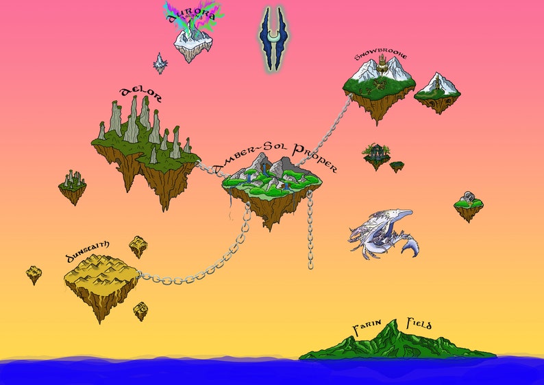 Floating Isles World Map - Etsy