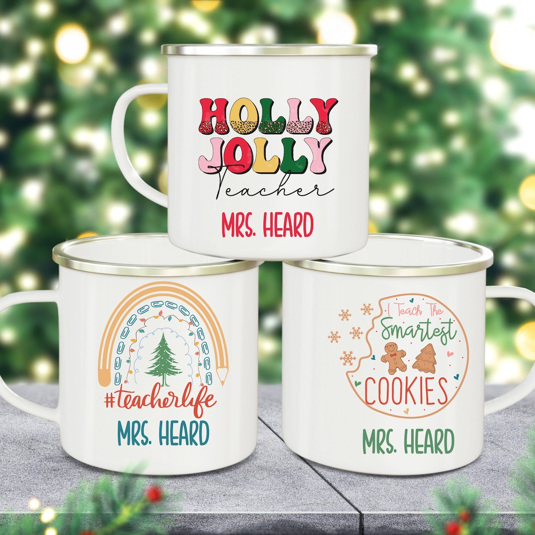 Teacher Personalized Christmas Camp Mug, Custom Christmas Mug, Custom ...