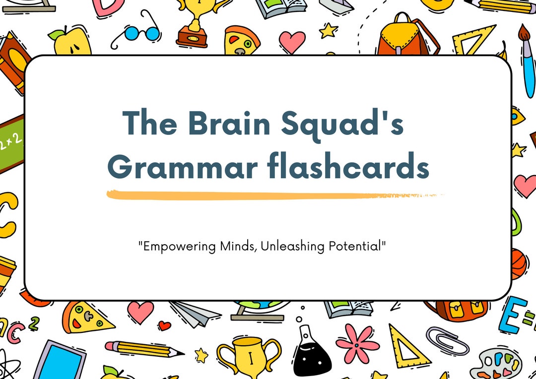 The Brain Squad Grammar Flashcards - Etsy