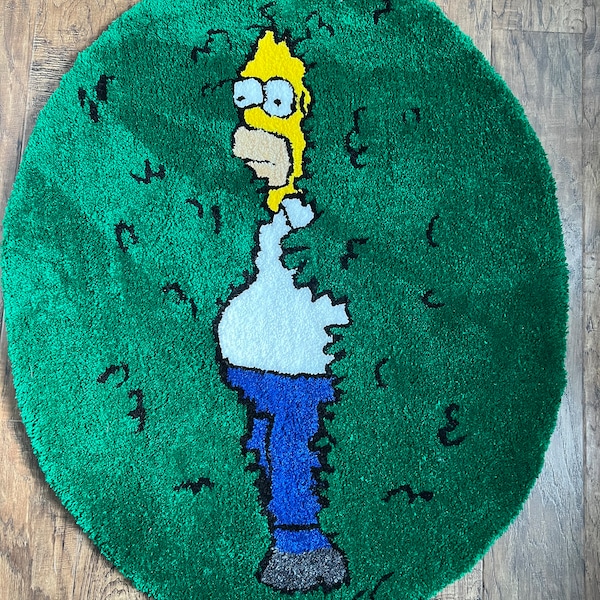 Homer Simpson Bushes Floor Rug - Etsy