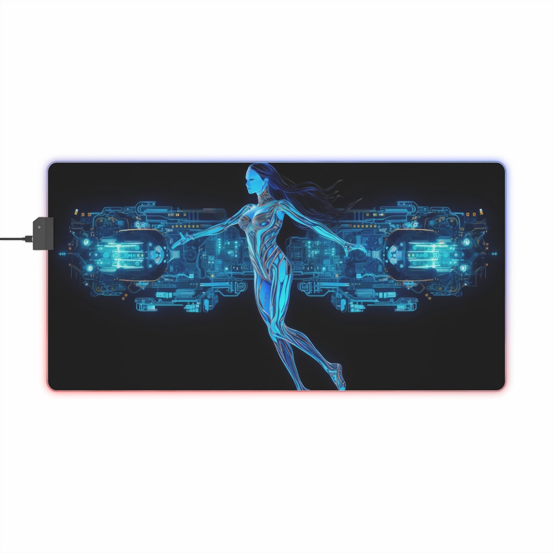 Girl Ai Angel Portrait LED Mouse Pad Xl Gaming Mousepad - Etsy