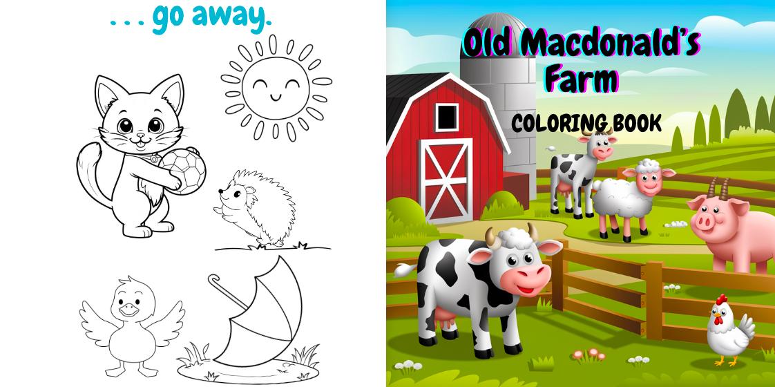 Farm Animals Coloring Book: Nursery Rhymes Kids Activity (PDF Pattern ...