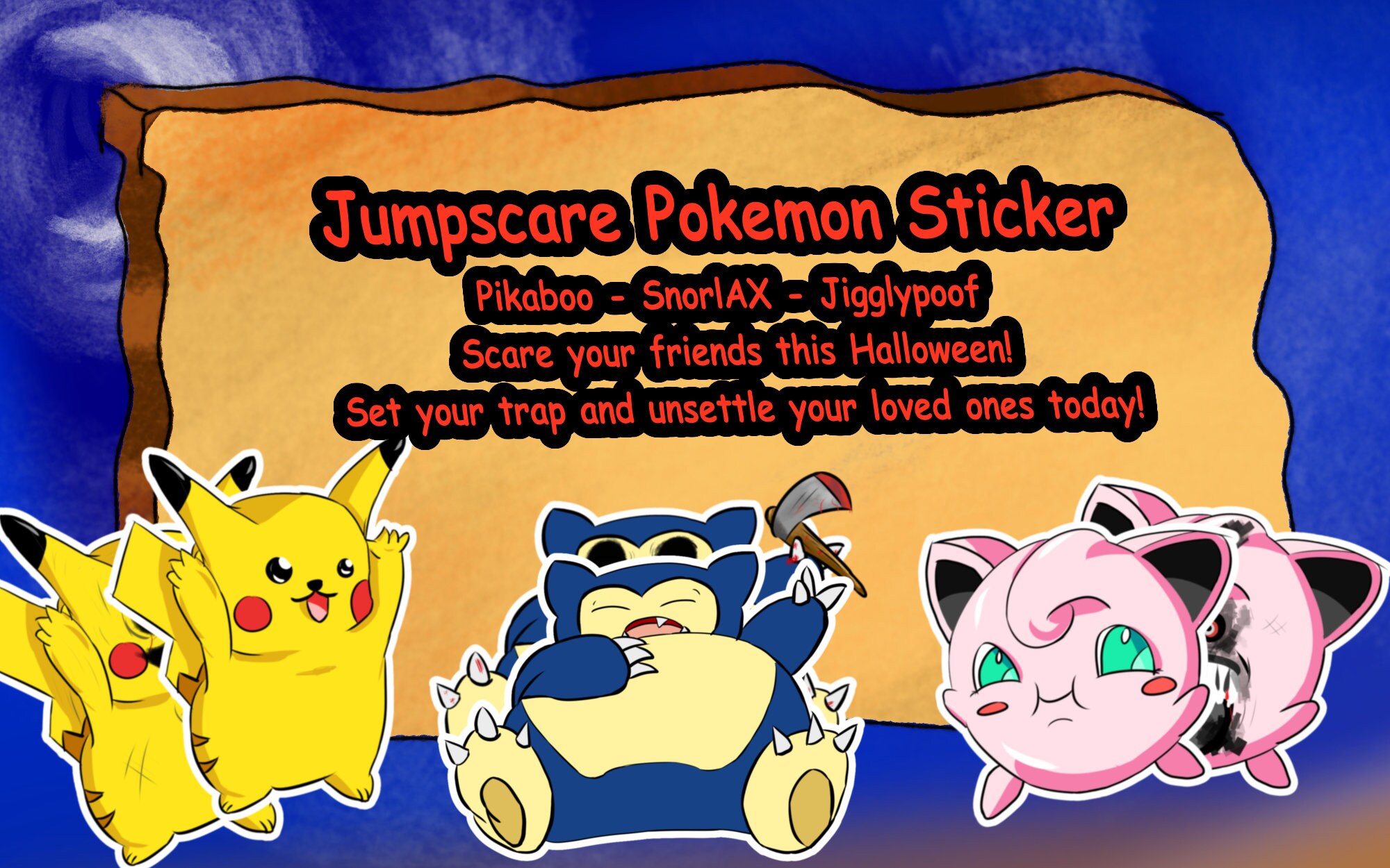 Surprise Jumpscare Pokémon Stickers Say Anything You Want - Etsy