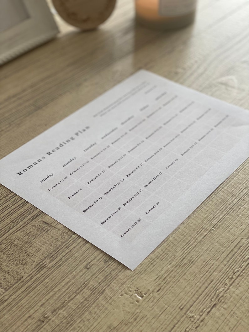 Romans Bible Study 30 Day Bible Reading Plan Digital Download PDF Bible ...