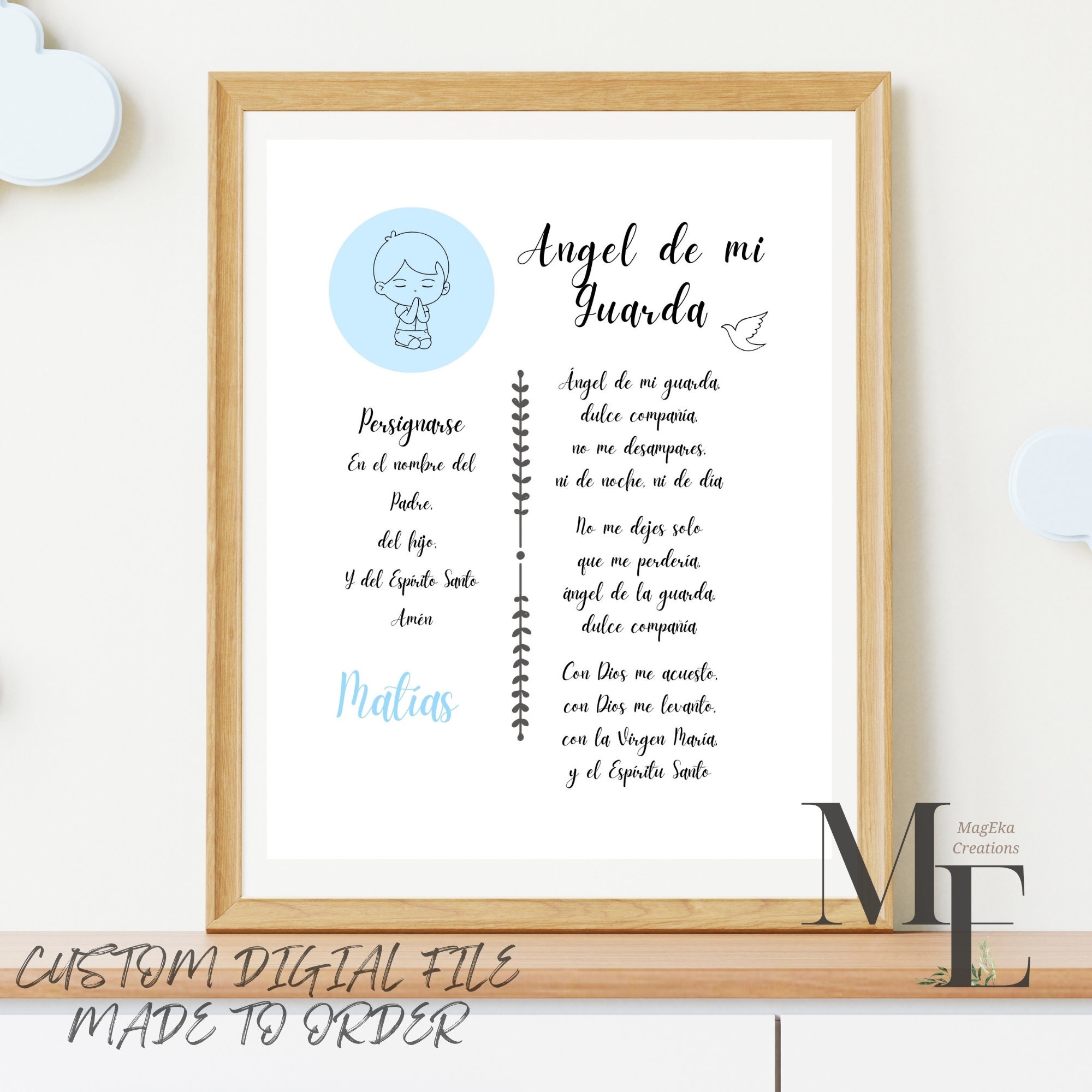 Personalized Digital File Angel De Mi Guarda Persignarse Spanish ...