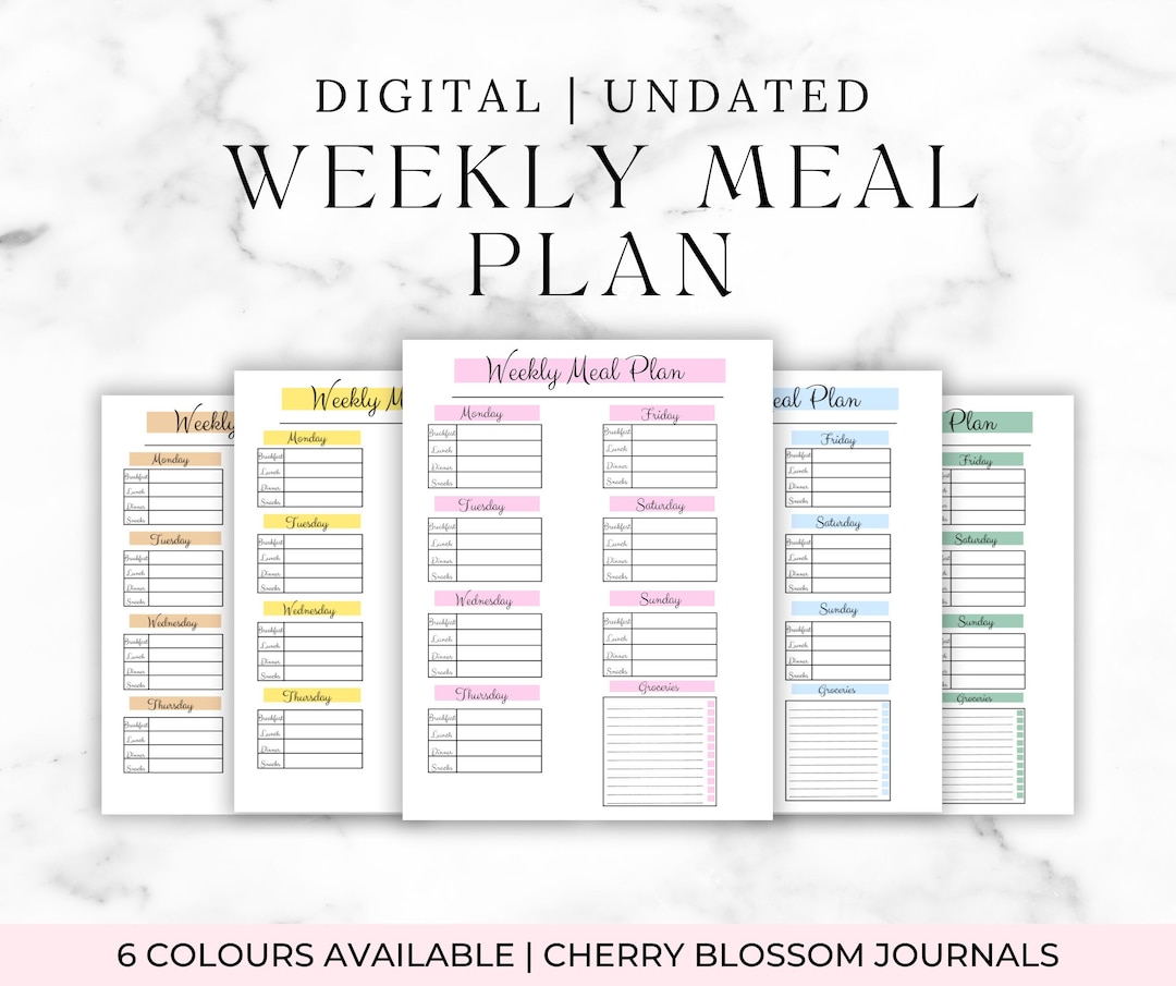 Digital Weekly Meal Planner | Digital Journal Page | Goodnotes Journal ...
