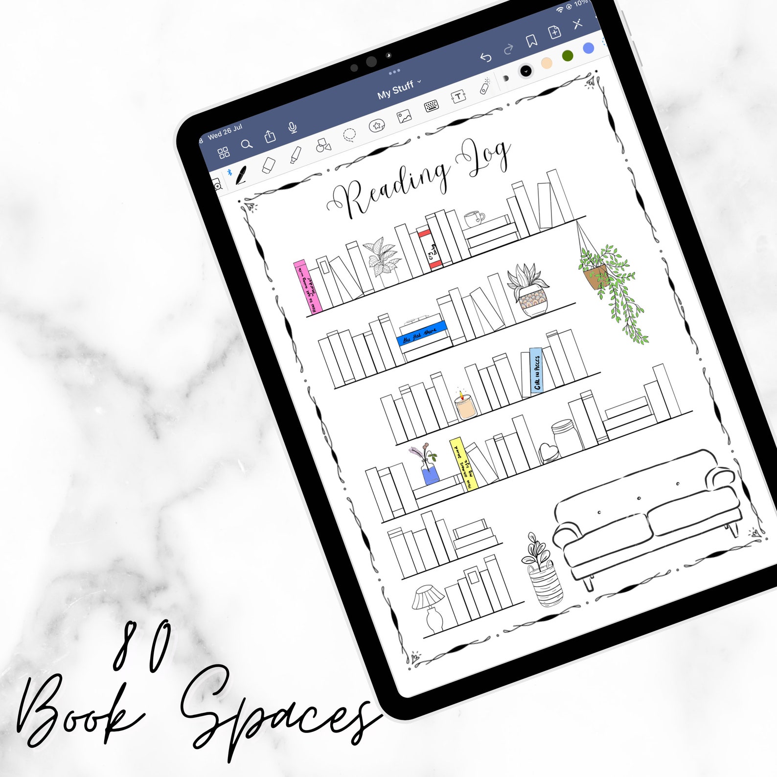 Reading Log | Reading Bookshelf Tracker | Digital Tracker | iPad ...
