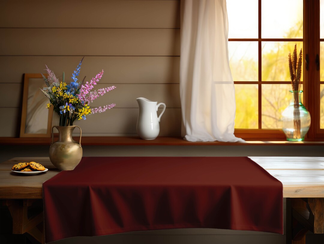 Cranberry Red Christmas Dinner Tablecloth Linens Holiday Table - Etsy