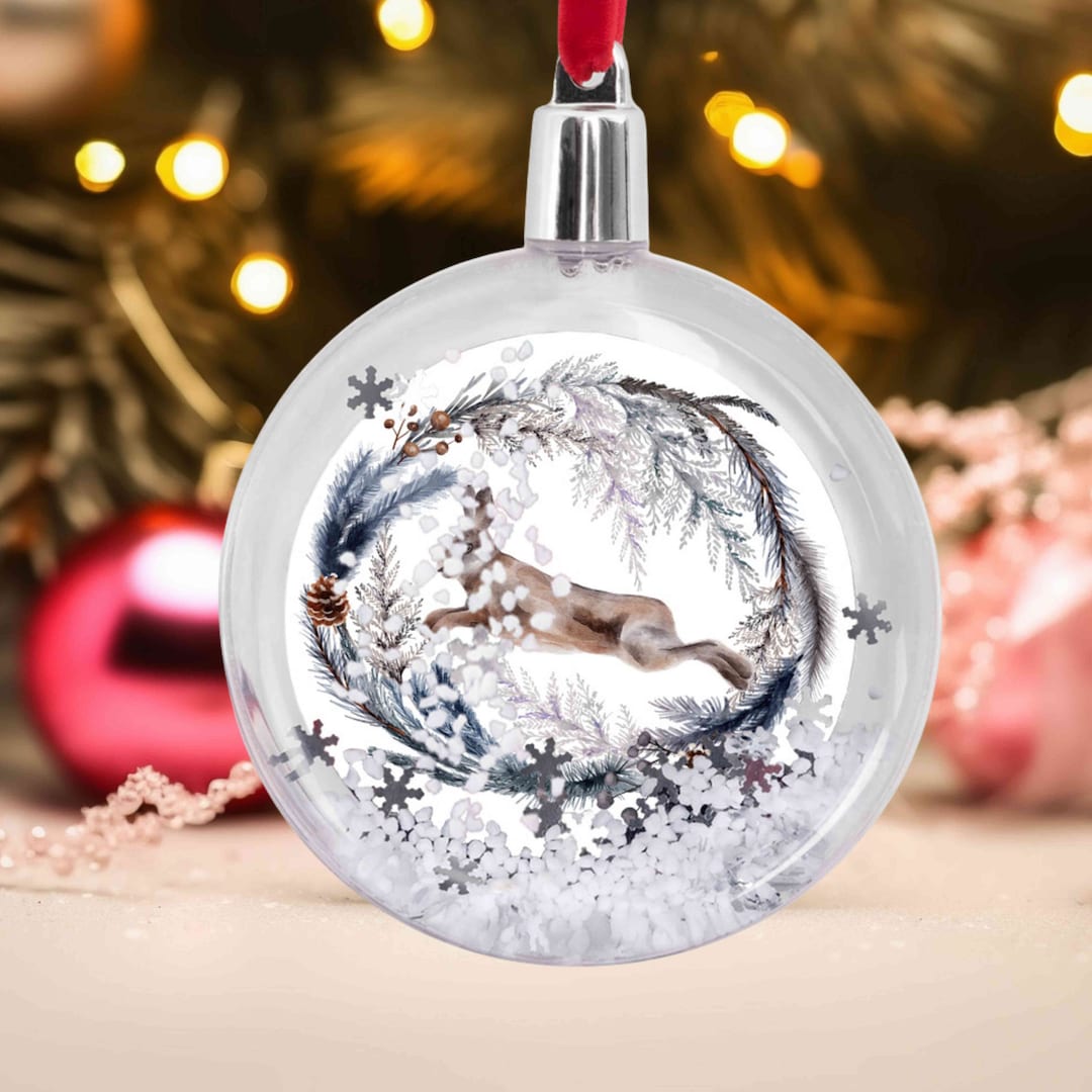 Christmas Personalized Snow Globe Ornament Customized Christmas Rabbit ...