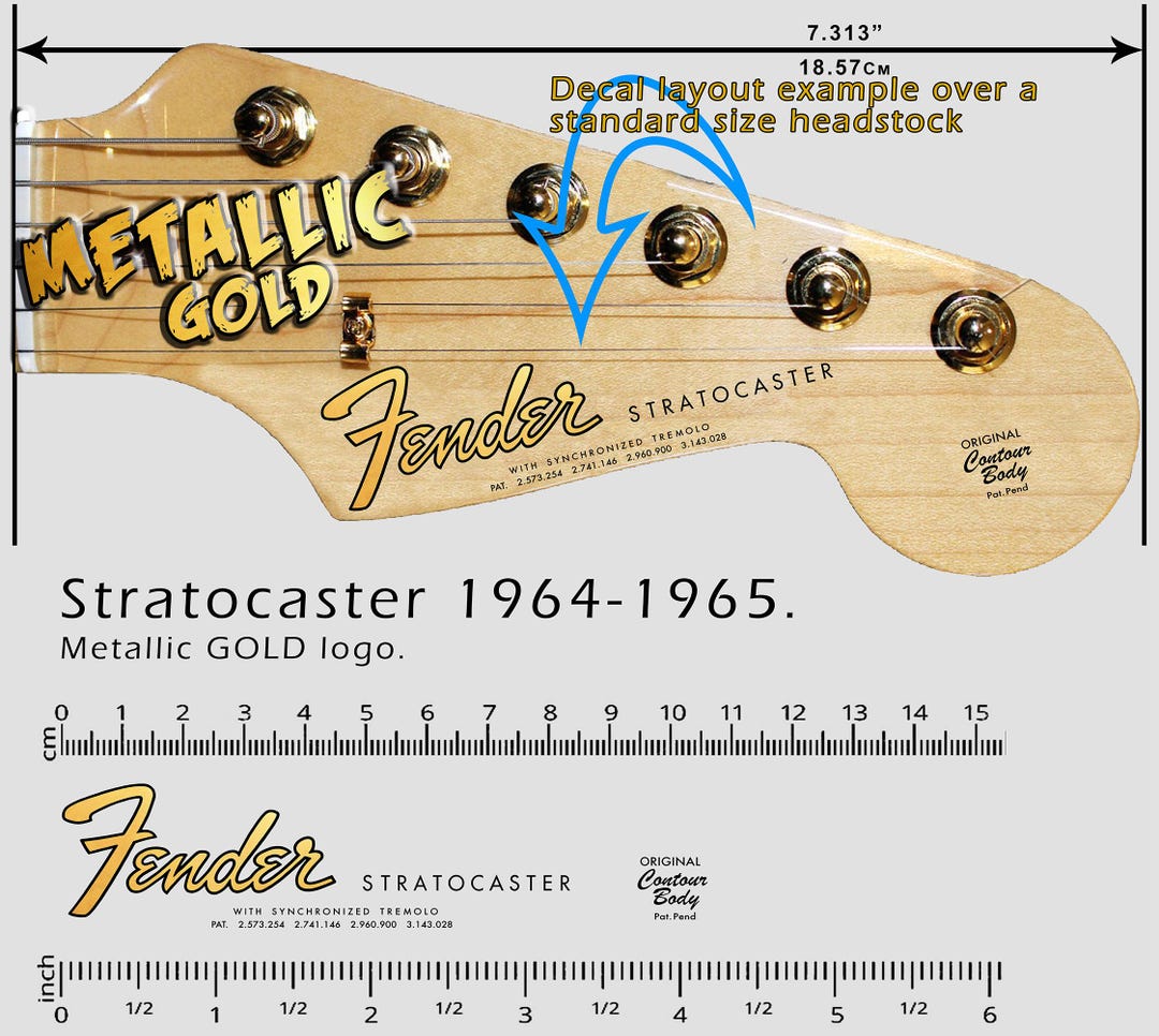 Fender Stratocaster 1964-1965 GOLD Decal - Etsy