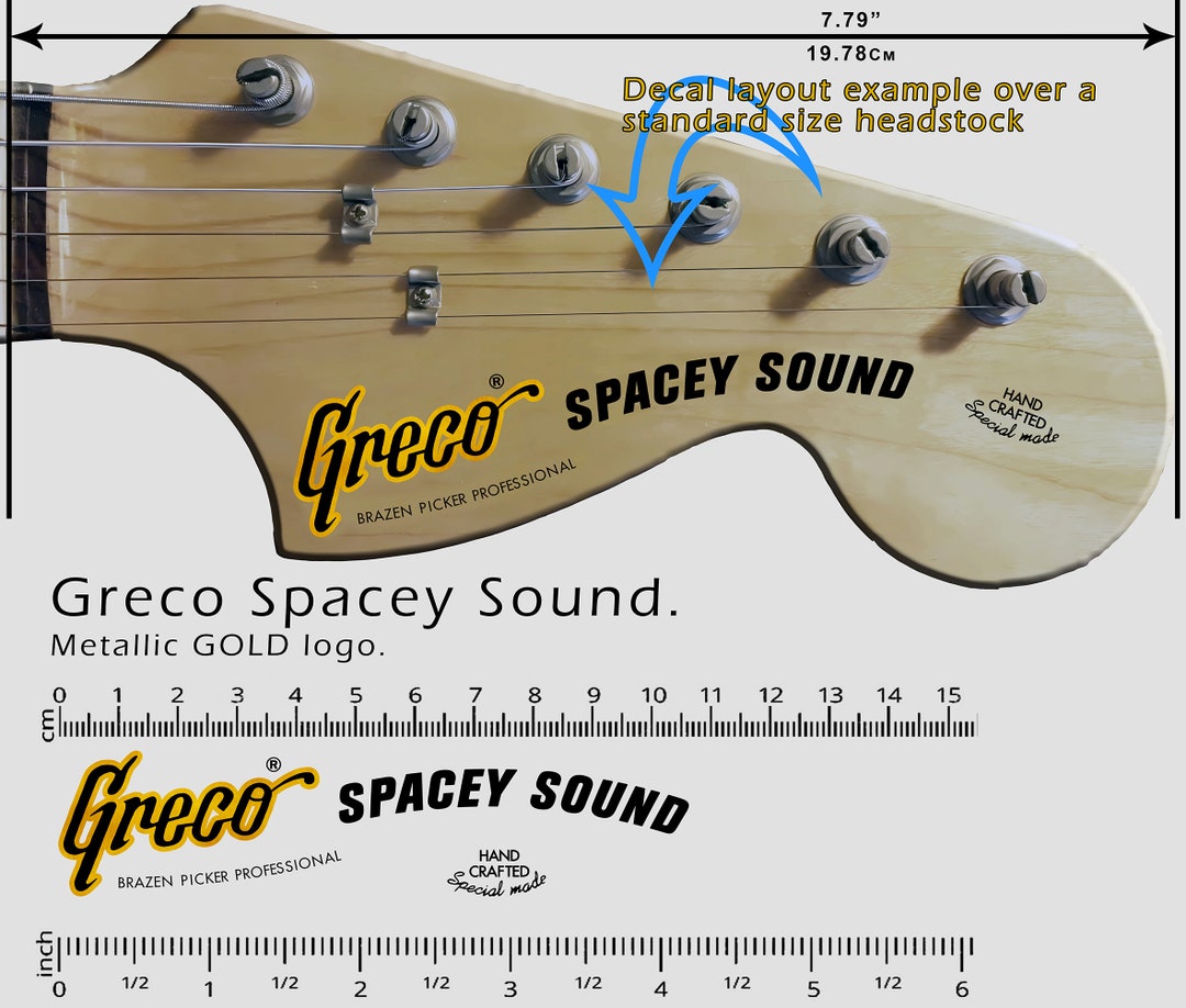 Greco Spacey Sound - Waterslide Decal - Metallic Gold Logo - Etsy
