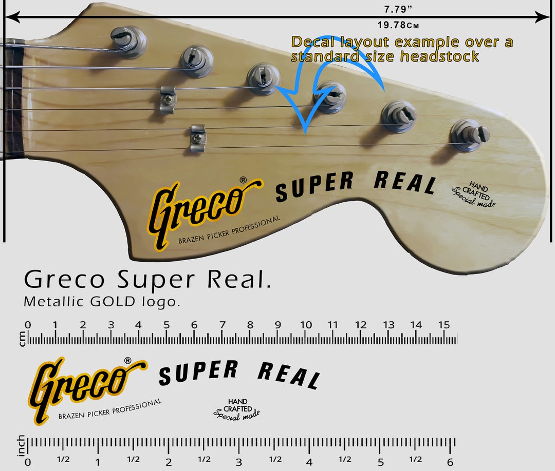 Greco Super Real - Waterslide Decal - Metallic Gold Logo - Etsy