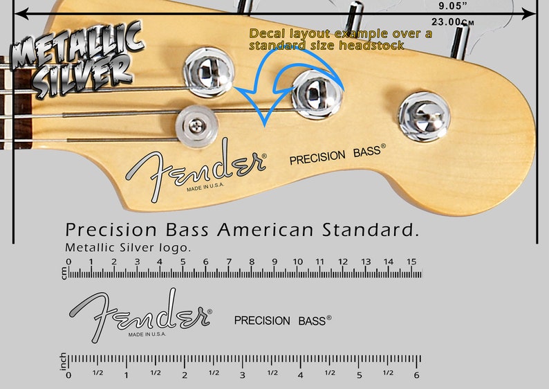 Fender Precision Bass American Standard - Waterslide Decal - Metallic ...