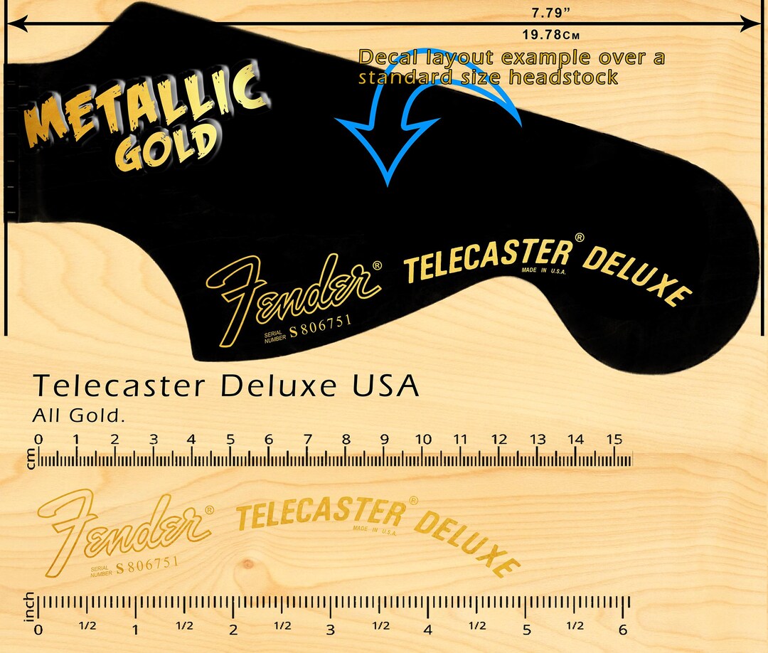 Fender Telecaster Deluxe USA ALL GOLD - Waterslide Decal - Etsy