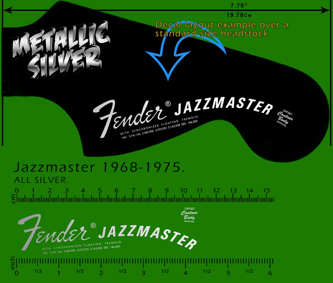 Fender Jazzmaster 1968-1975 - Waterslide Decal - ALL SILVER Logo - Etsy