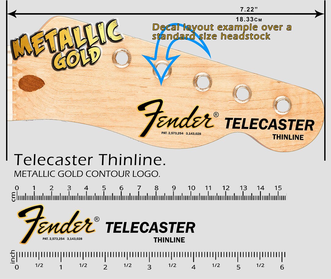Fender Telecaster Thinline GOLD Decal - Etsy