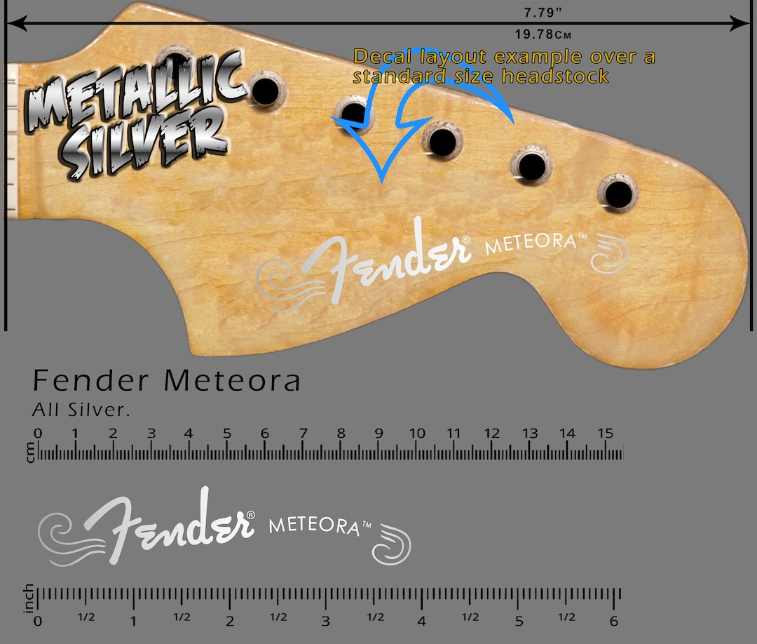 Fender Meteora - Waterslide Decal - ALL SILVER Logo - Etsy