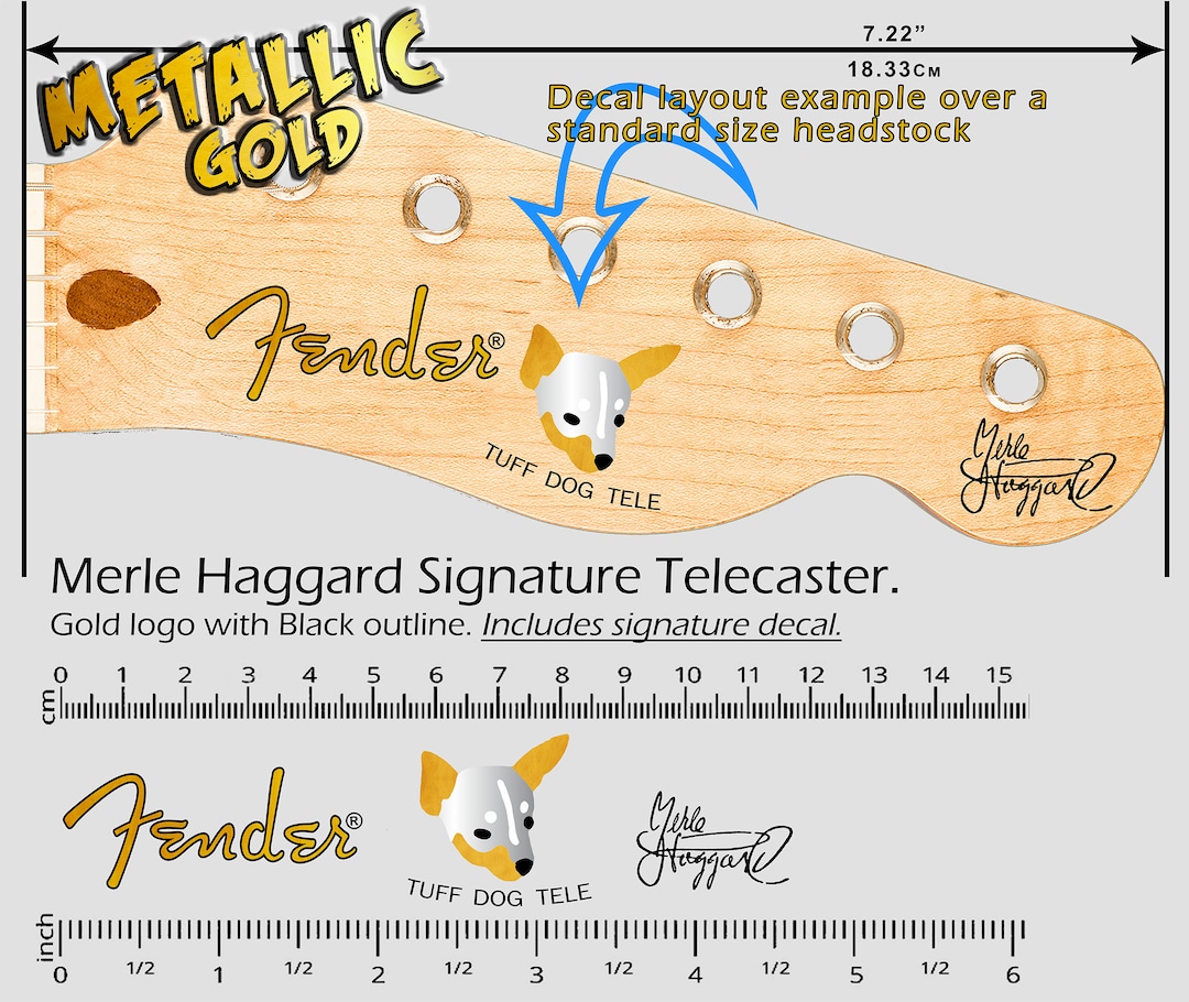 Fender Telecaster Merle Haggard Signature - Waterslide Decal - Metallic ...