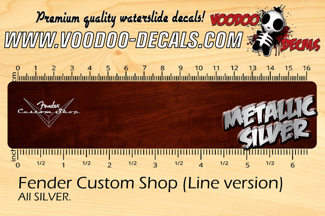 Fender Custom Shop (line Version) - ALL SILVER - Waterslide Decal - Etsy